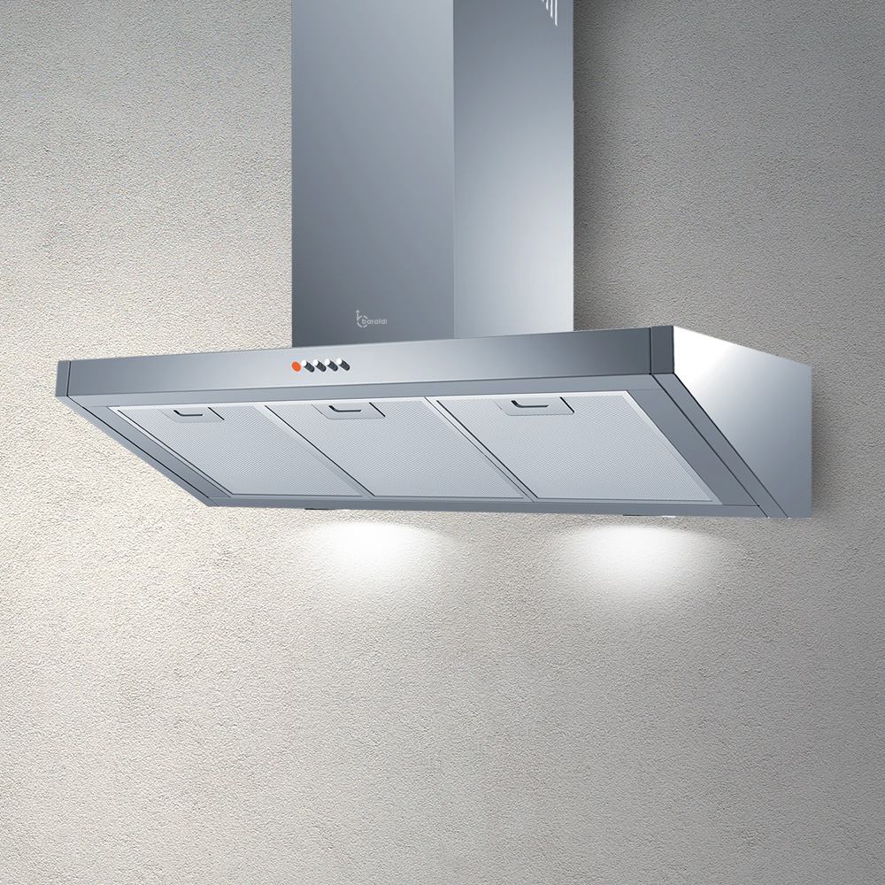 CAPPE DI DESIGN INOX A PARETE – BANKIA – Cappe Baraldi